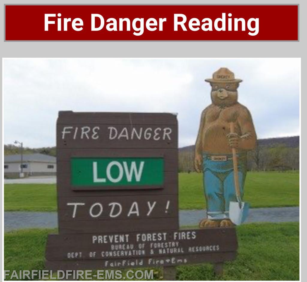 Fire Danger Level Is Now Low Fairfield Fire Ems